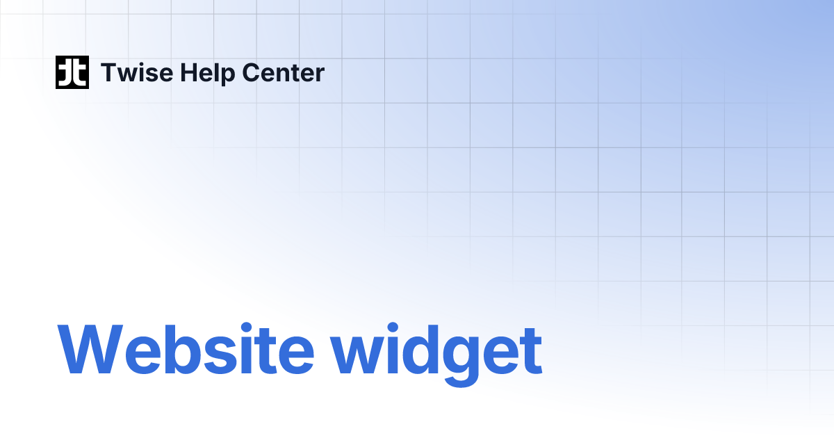 Website widget | Twise Help Center